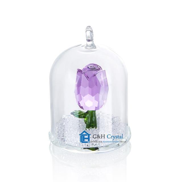Crystal Enchanted Rose Souvenir Gifts For Her In Glass Dome – Galaxy Rose